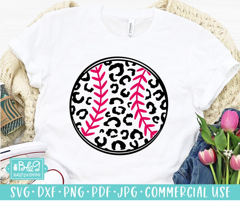 Leopard Baseball SVG Cut File, Cute Baseball SVG for Women's Shirts ...