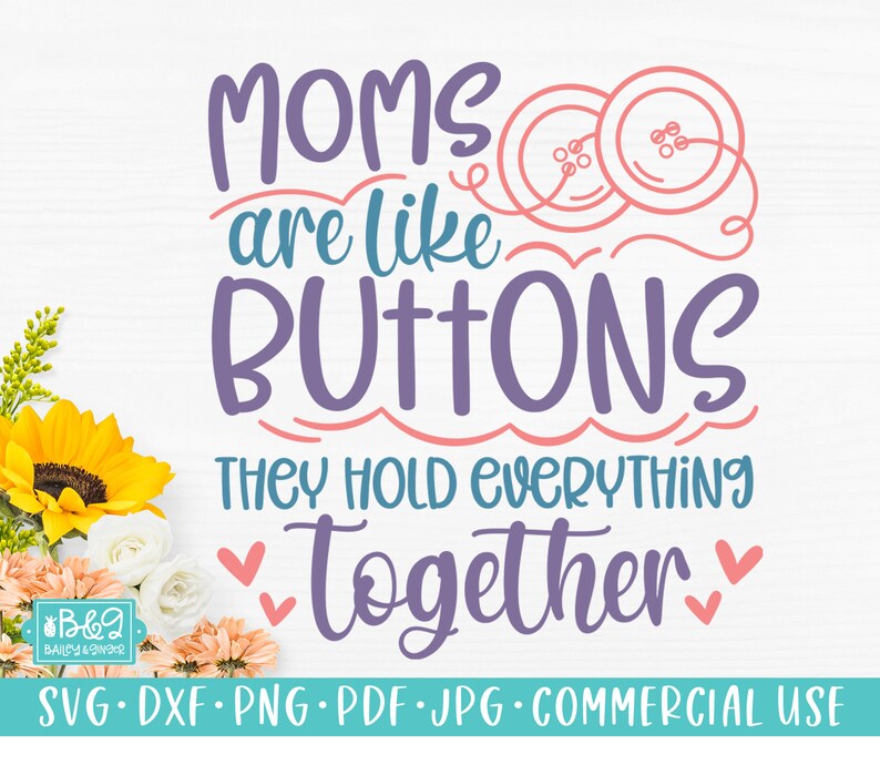 Moms Are Like Buttons Mothers Day SVG Gift for Mom SVG - Etsy