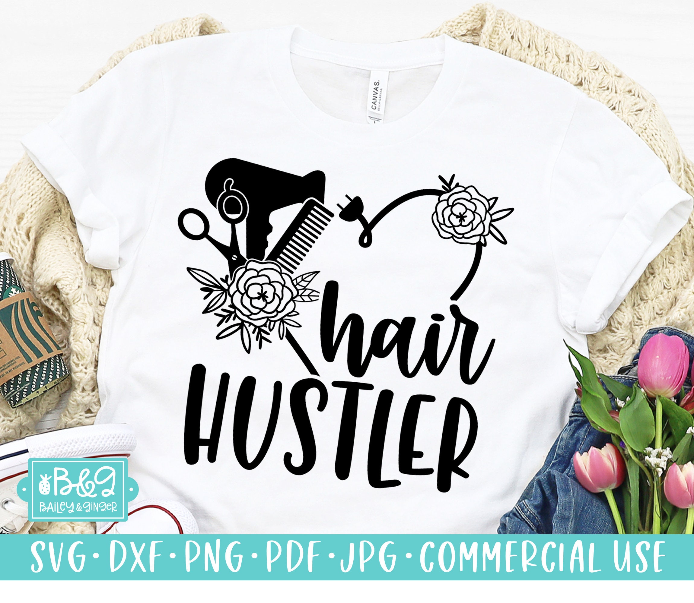 Hairdresser SVG Hair Hustler SVG Cut File for Cricut or - Etsy