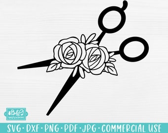 Scissors Floral Svg - Etsy