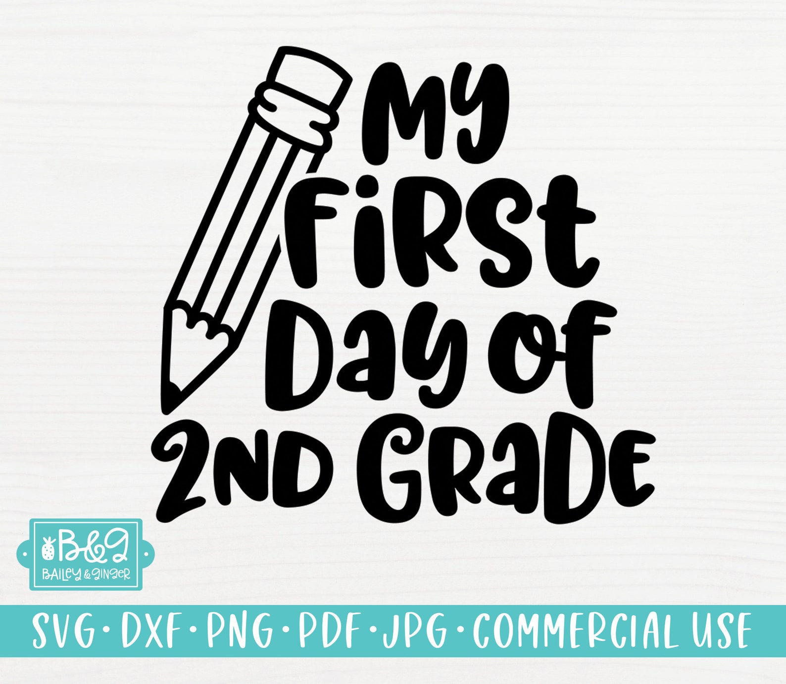 My First Day of 2nd Grade SVG Cutting File Second Grade Quote | Etsy