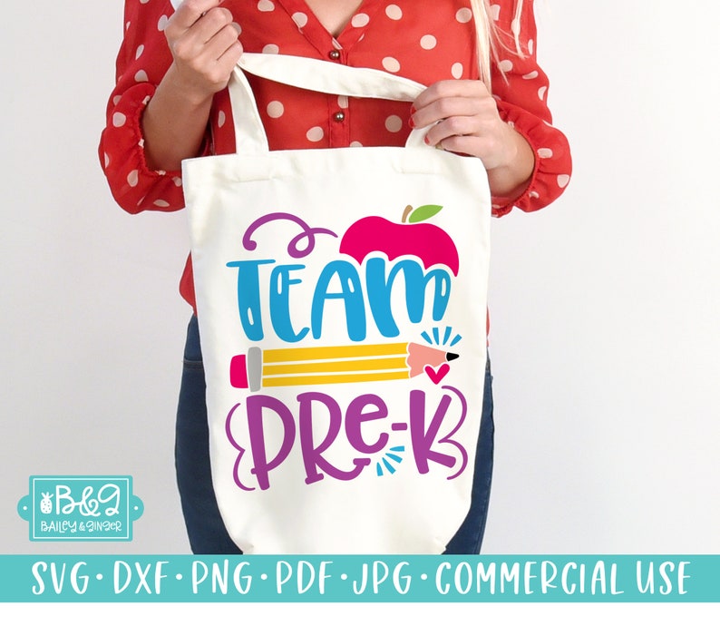 Team Pre-k SVG Cut File, Pre-k Teacher SVG, Back to School, Teacher ...