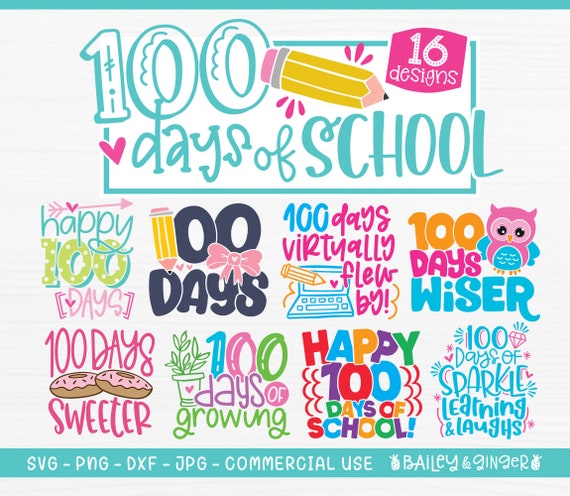100 Days Of School SVG Bundle Happy 100 Days SVGs for | Etsy