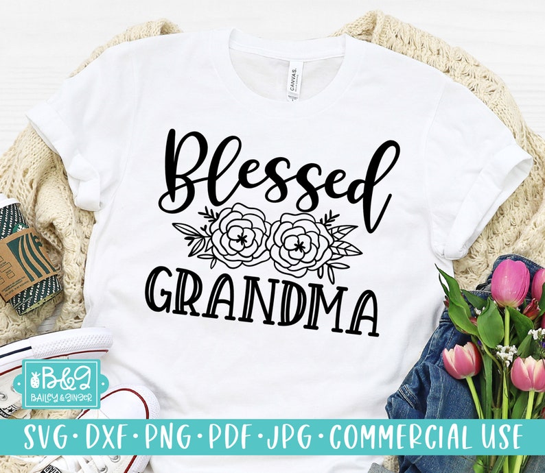 Blessed Grandma Svg Cutting File Pretty Floral Grandma Svg Etsy