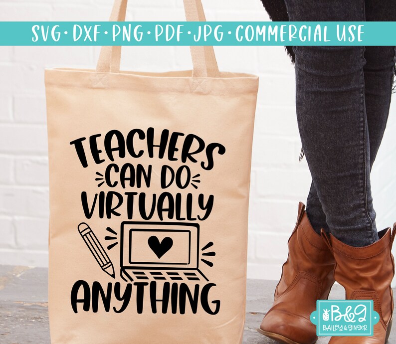 Teachers Can Do Virtually Anything SVG File Online Teacher | Etsy