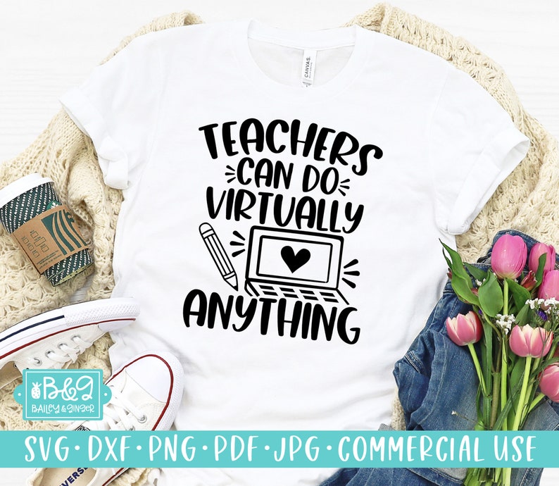 Teachers Can Do Virtually Anything SVG File Online Teacher | Etsy
