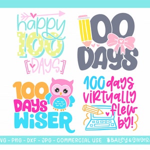 100 Days of School SVG Bundle, Happy 100 Days Svgs for Students and ...