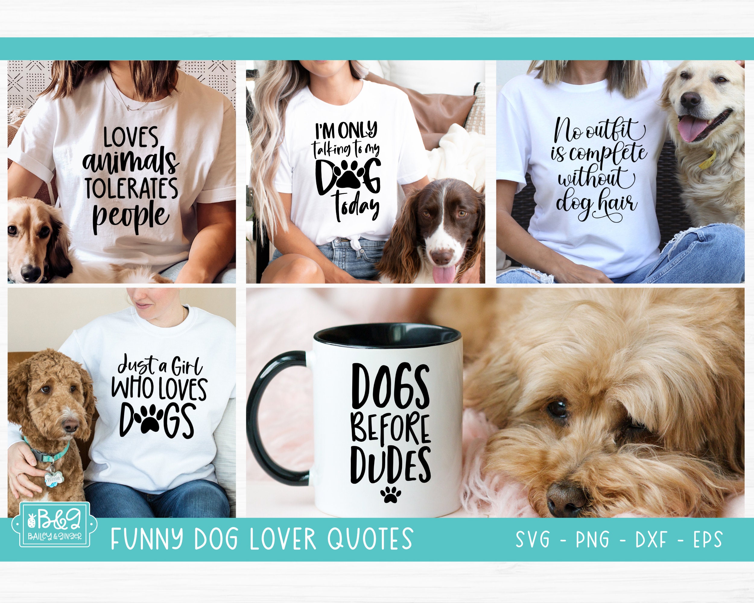 Funny Dog SVG Bundle Dog Quote SVG Cut Files for T Shirts - Etsy
