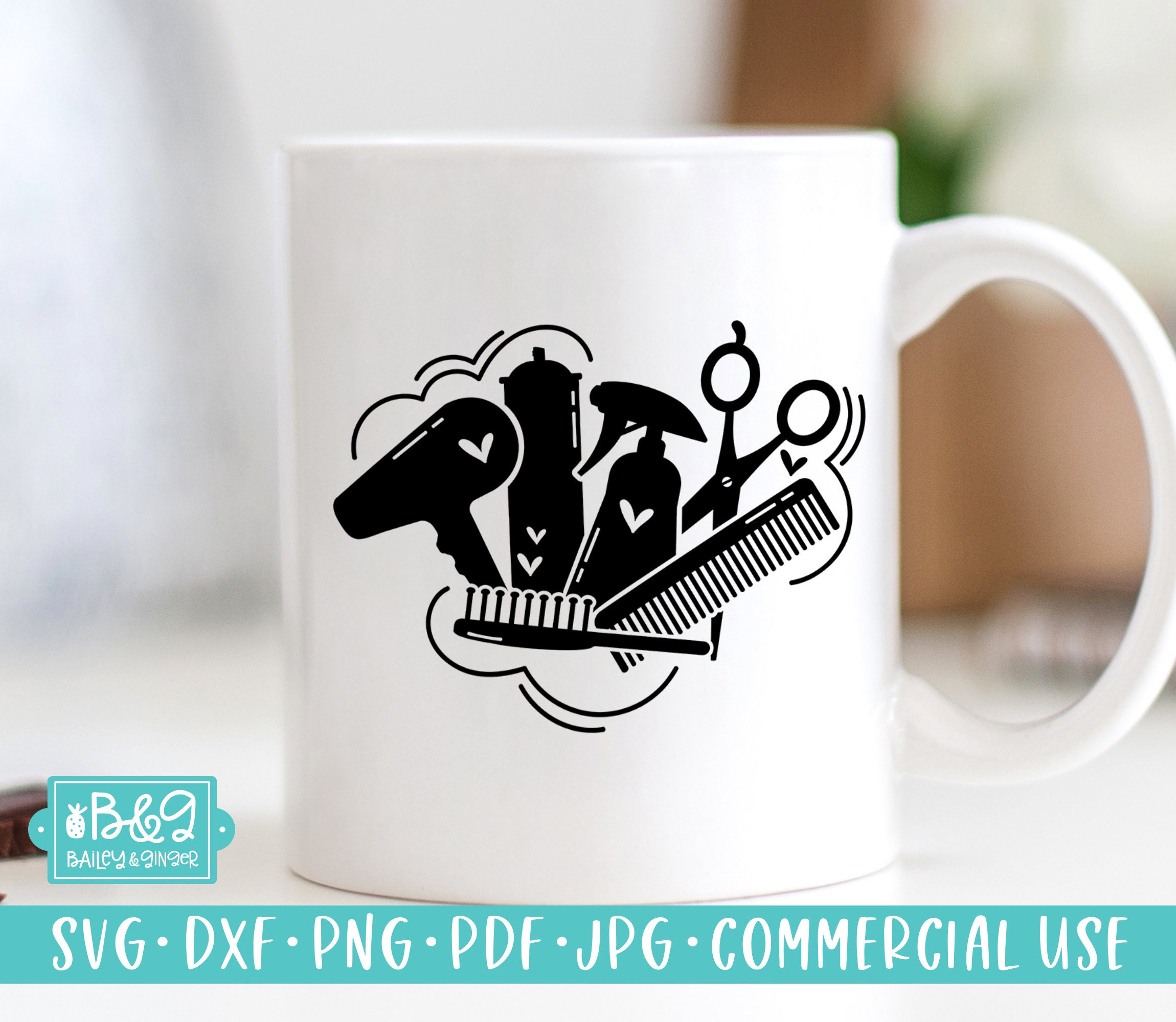 Hair Tools SVG Hairdresser SVG Hair Stylist Cut File for | Etsy