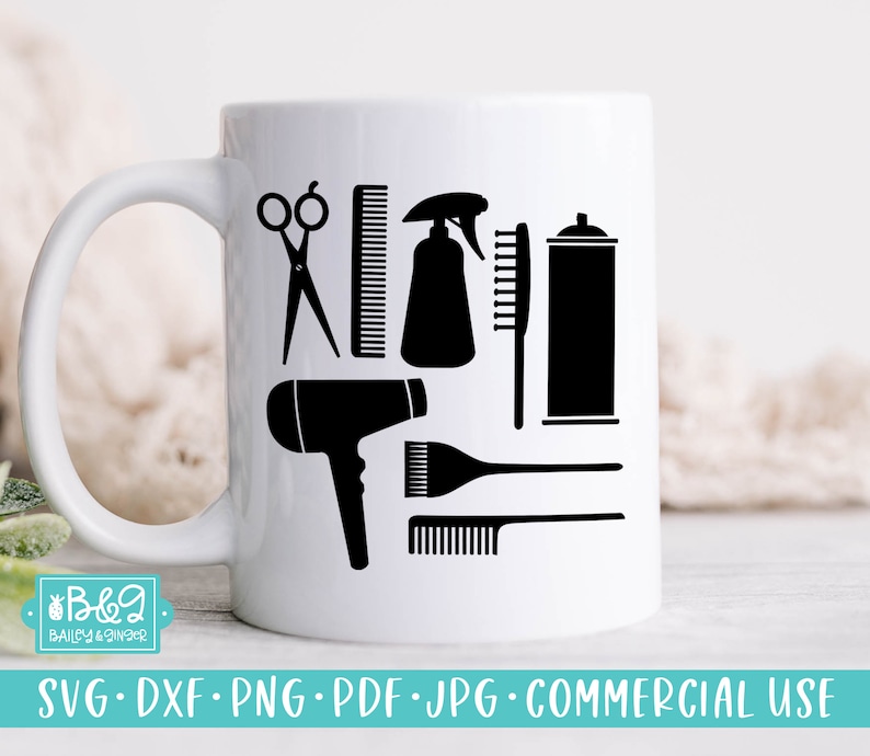 Hair Tools SVG Files Hairdresser Tools Hair Stylist Clipart | Etsy