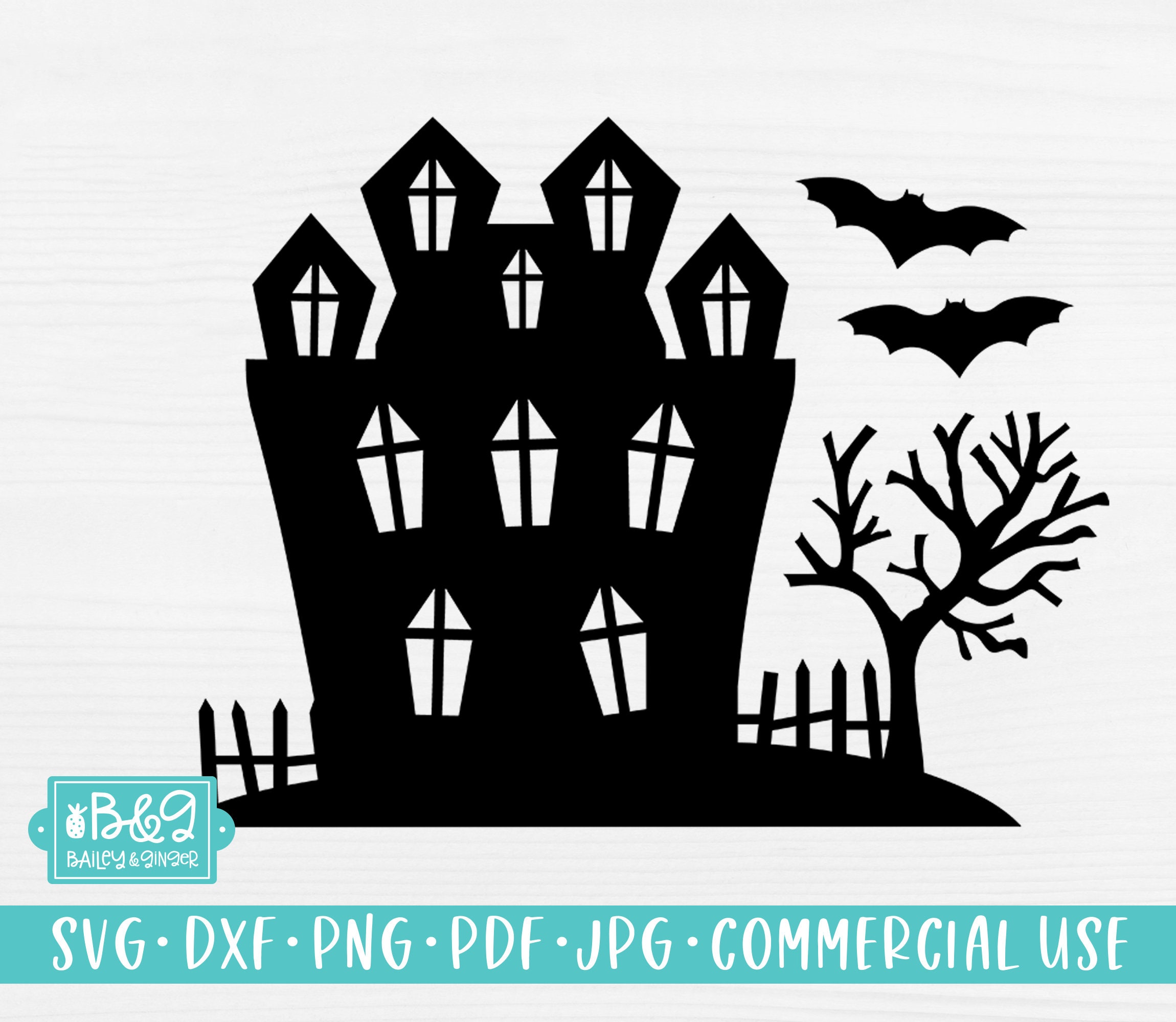 Haunted House SVG Cutting File October Halloween SVG Fall - Etsy