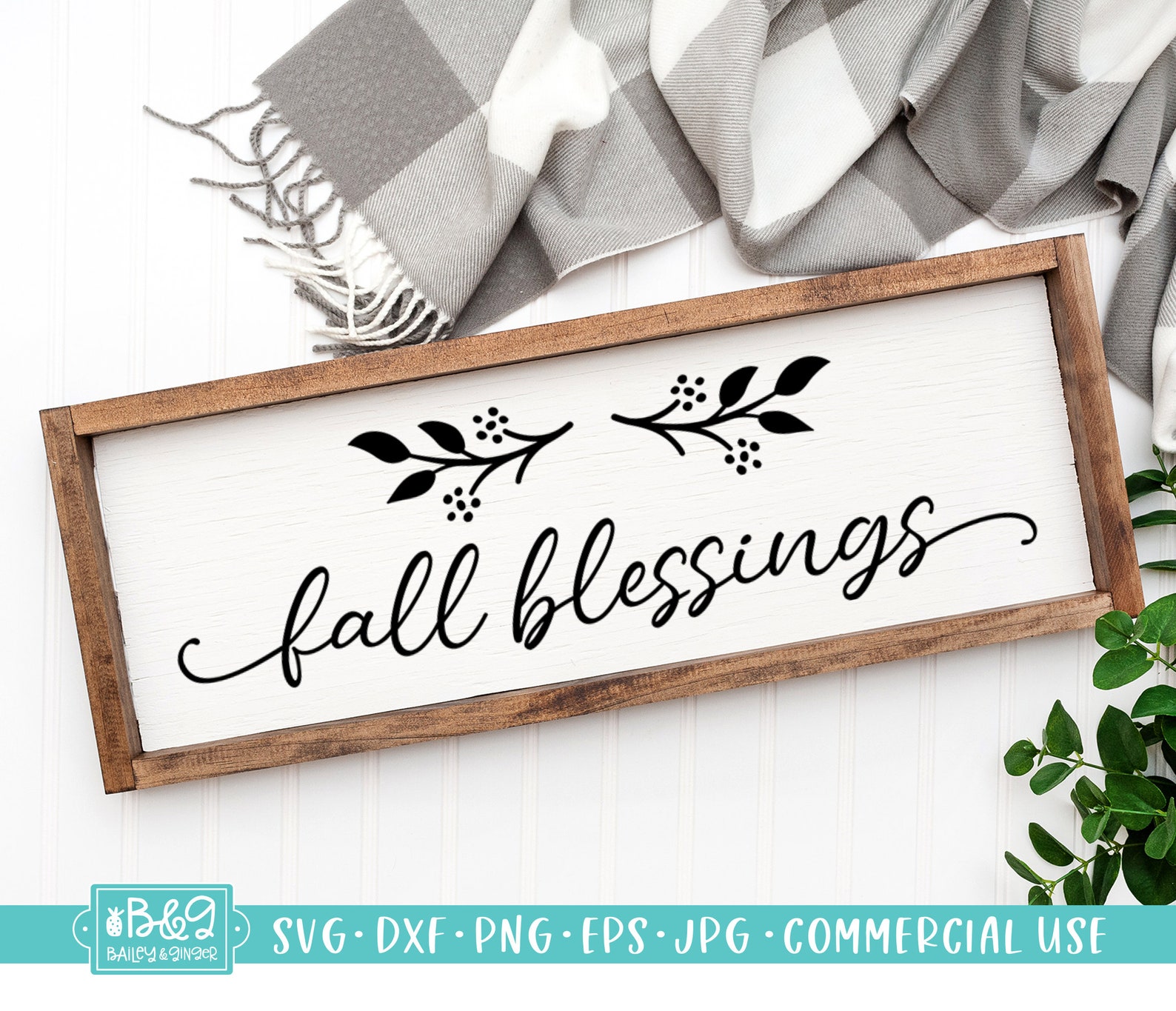 Fall Farmhouse Sign SVG Cut File, Fall Blessings SVG Cut File for Signs ...