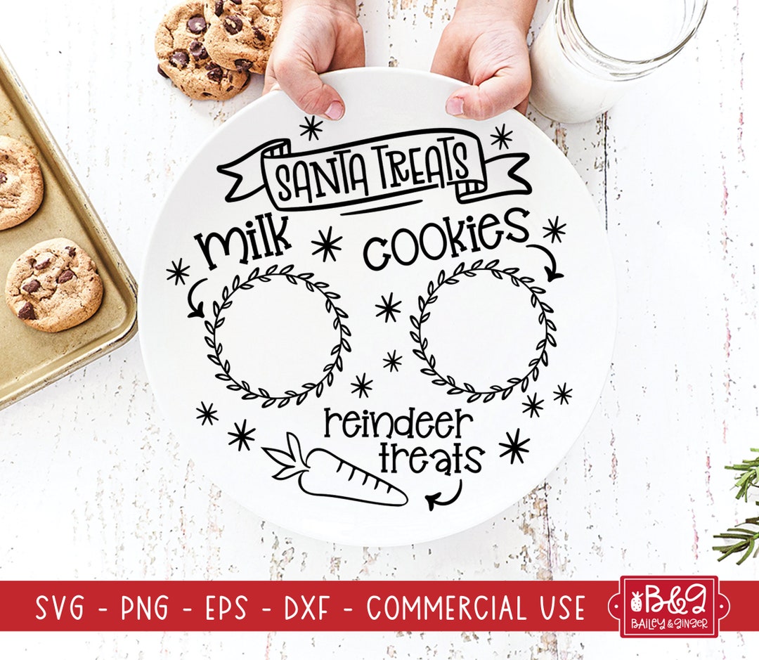 Christmas Santa Tray SVG - DIY Milk and Cookies for Santa Cut File ...