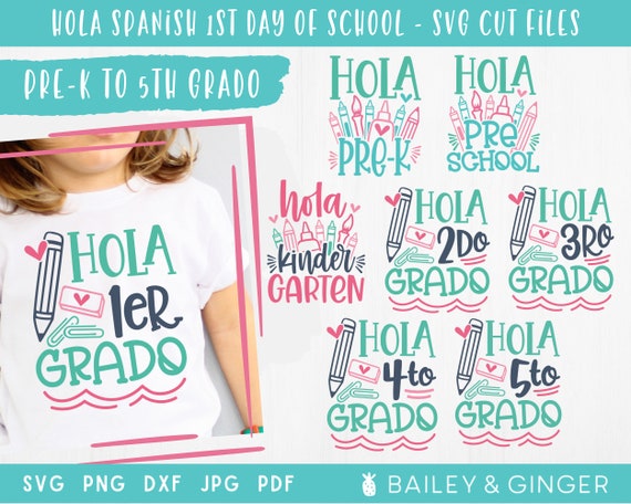 Spanish Back to School SVG Bundle 1st Day of School Hola - Etsy