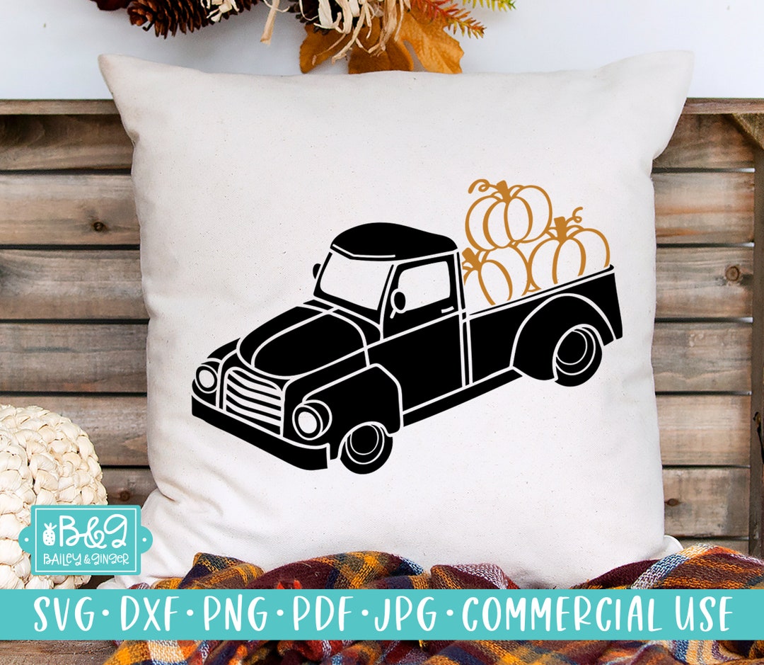 Fall Vintage Truck With Pumpkins SVG File, Autumn SVG, Commercial Use ...