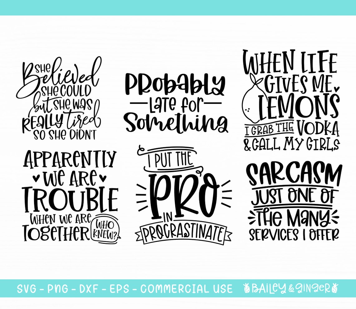 Funny SVG Bundle Funny & Sarcastic SVG Files for Cricut and - Etsy