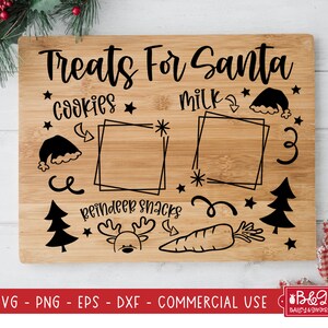 Christmas Santa Tray SVG - Treats for Santa DIY Milk and Cookies for ...