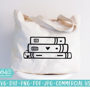 Stack of Books SVG Cut File Book Lover SVG Cut File | Etsy