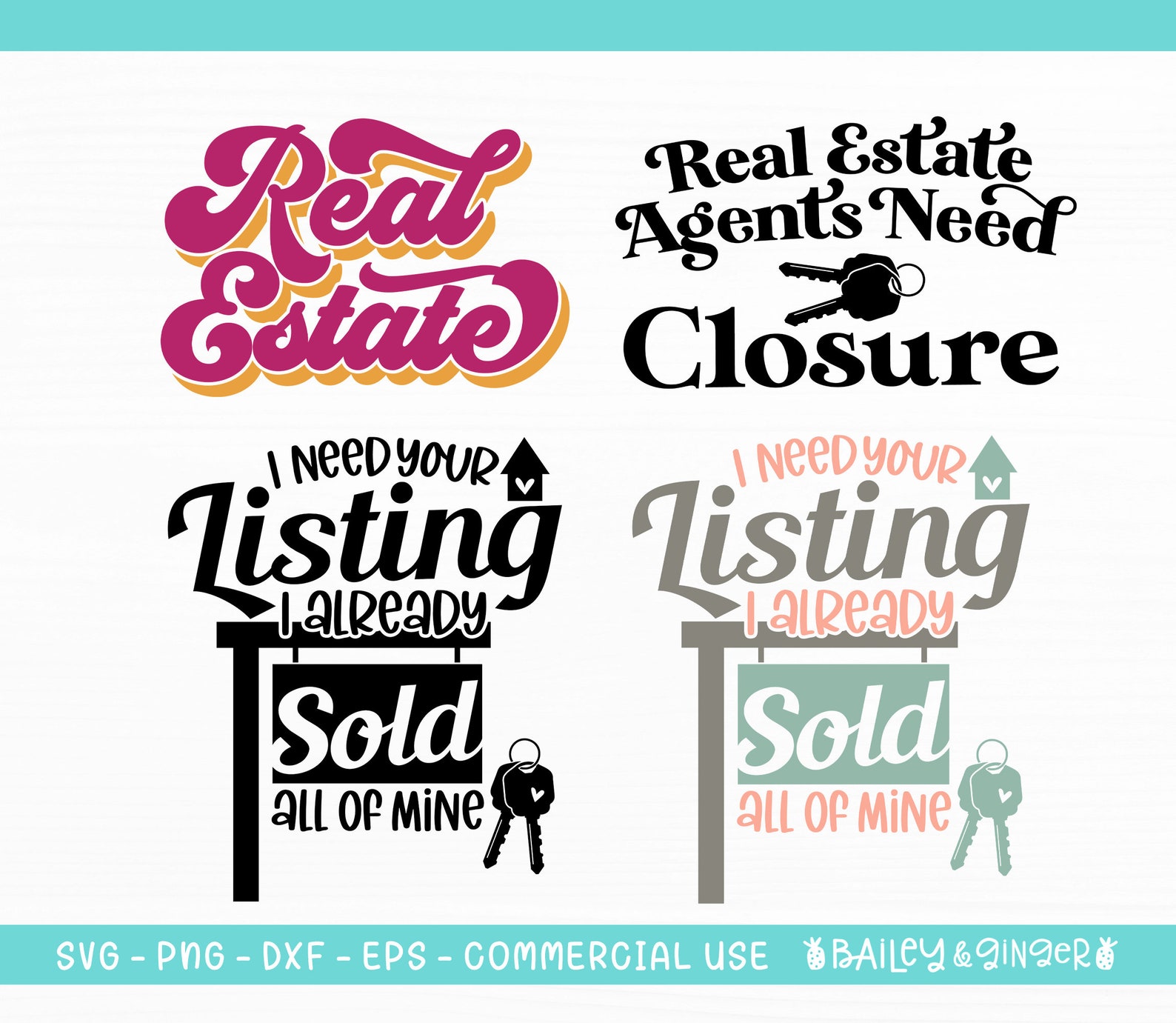 Real Estate Agent SVG Bundle, SVG Cut File Bundle, Commercial Use SVG ...