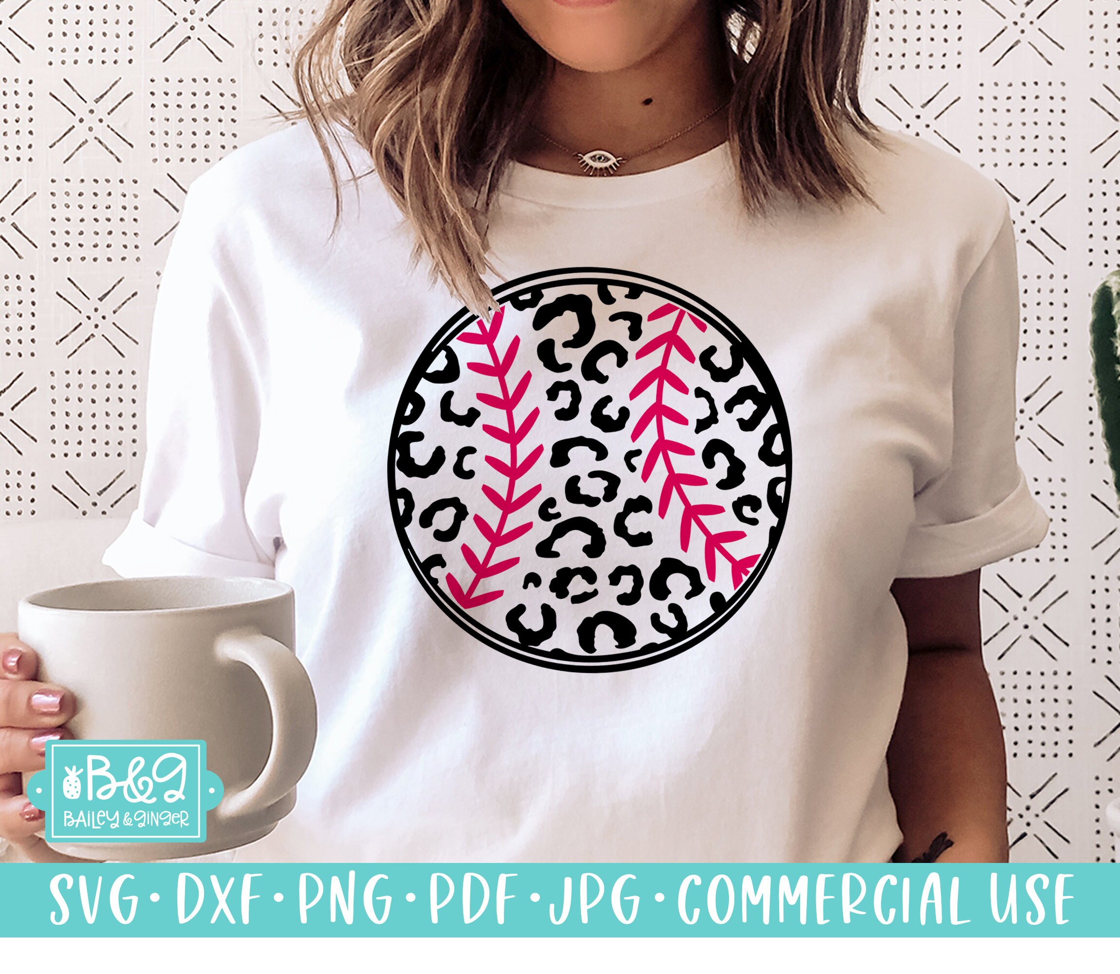 Leopard Baseball SVG Cut File, Cute Baseball SVG for Women's Shirts ...