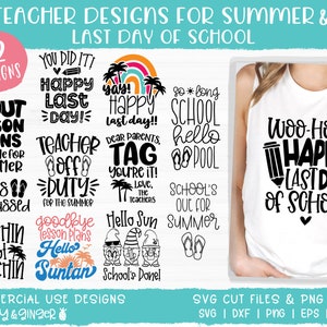 End of School Teacher SVG Cut Files for Cricut & Silhouette - Last Day ...