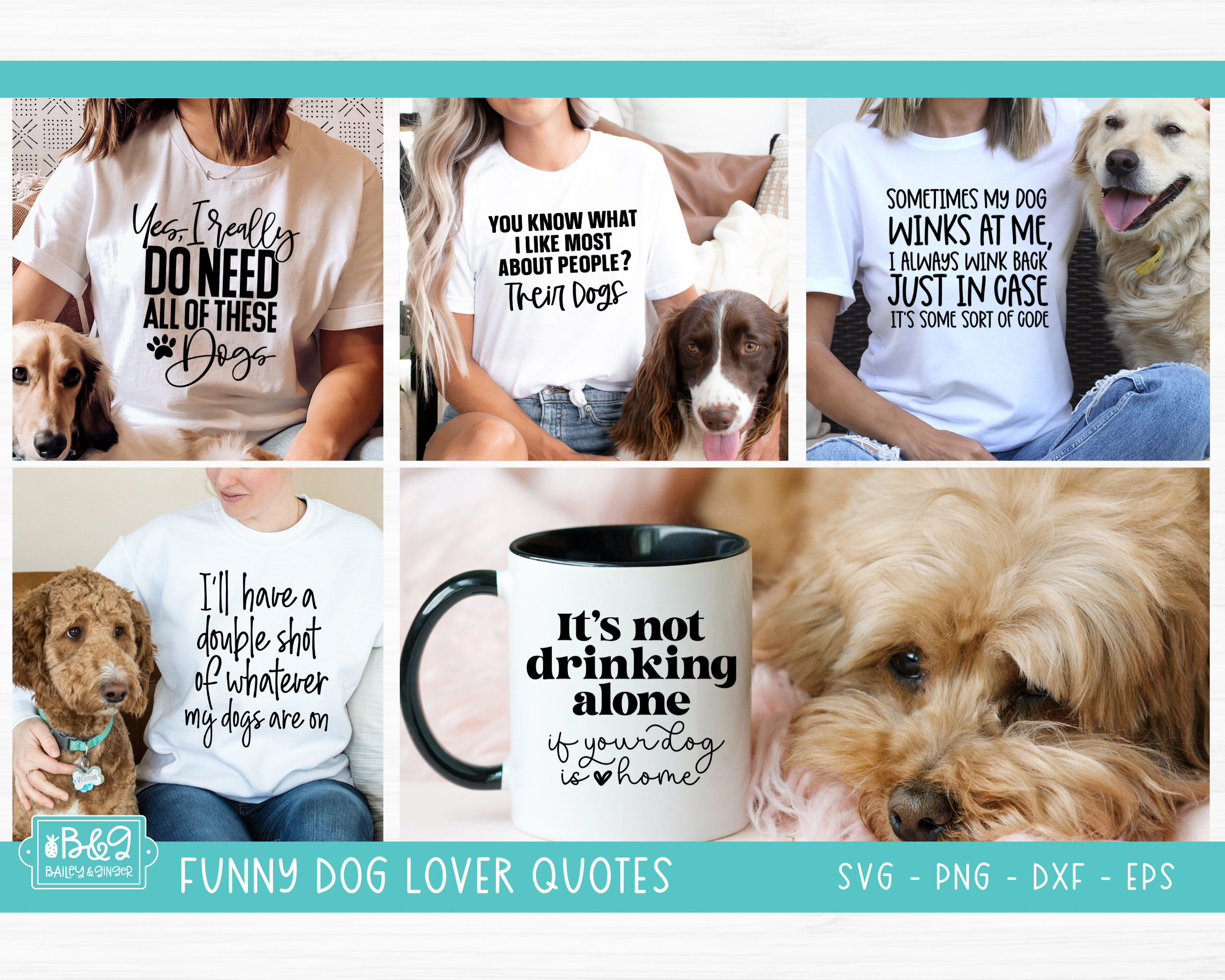 Funny Dog SVG Bundle Dog Quote SVG Cut Files for T Shirts - Etsy