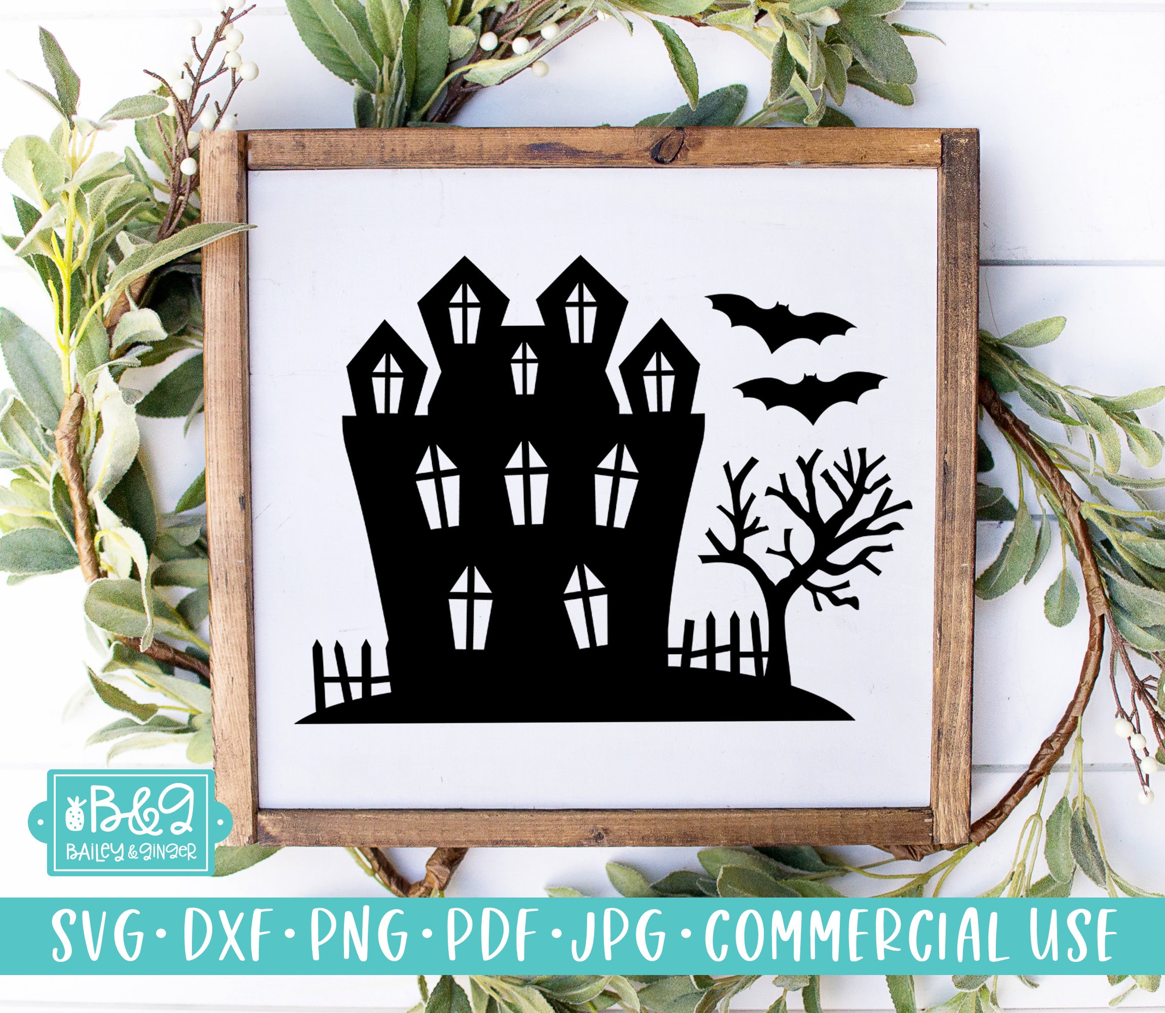 Haunted House SVG Cutting File October Halloween SVG Fall - Etsy