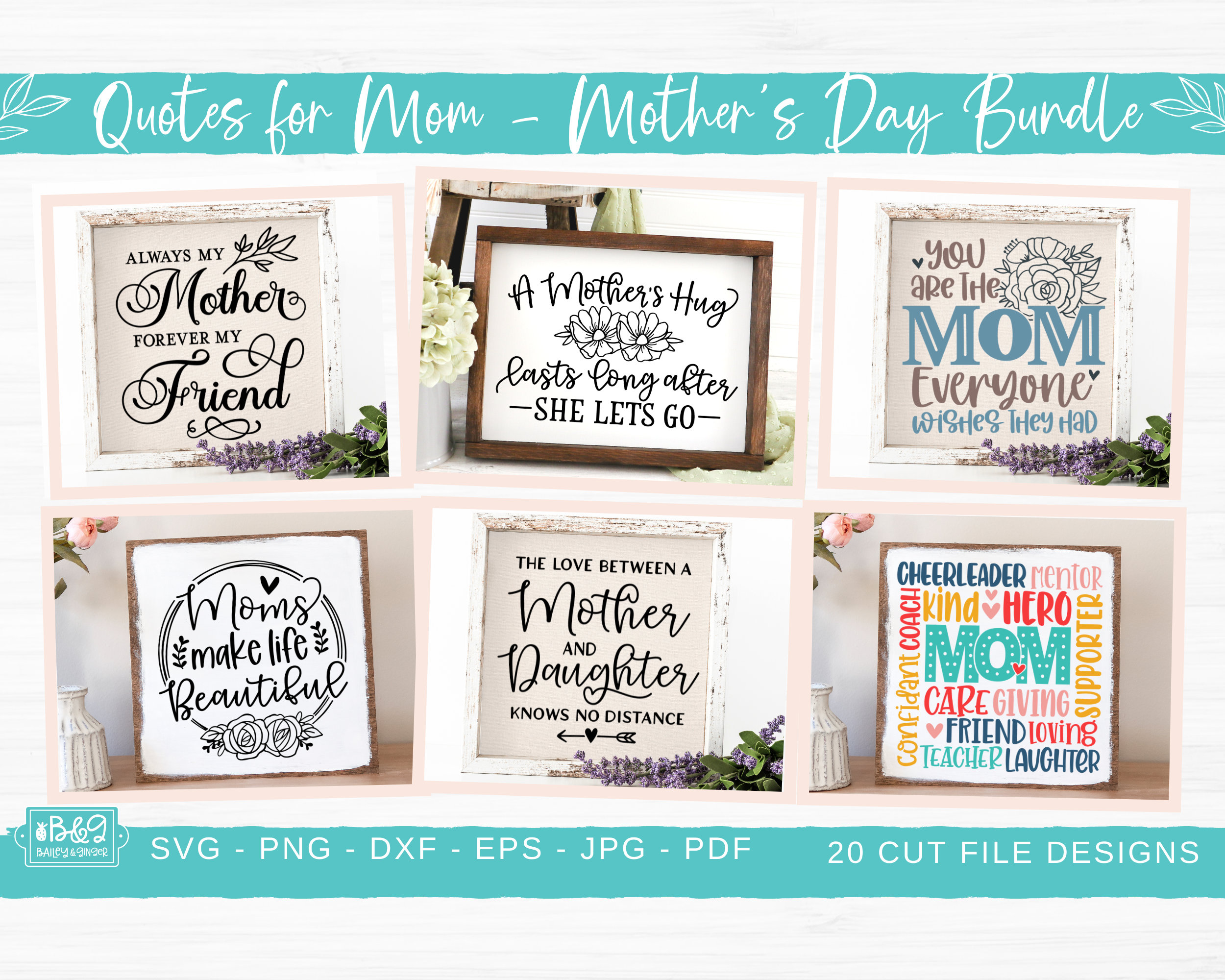 Mothers Day SVG Bundle, Mom SVG Bundle, Gifts for Mom Commercial Use ...