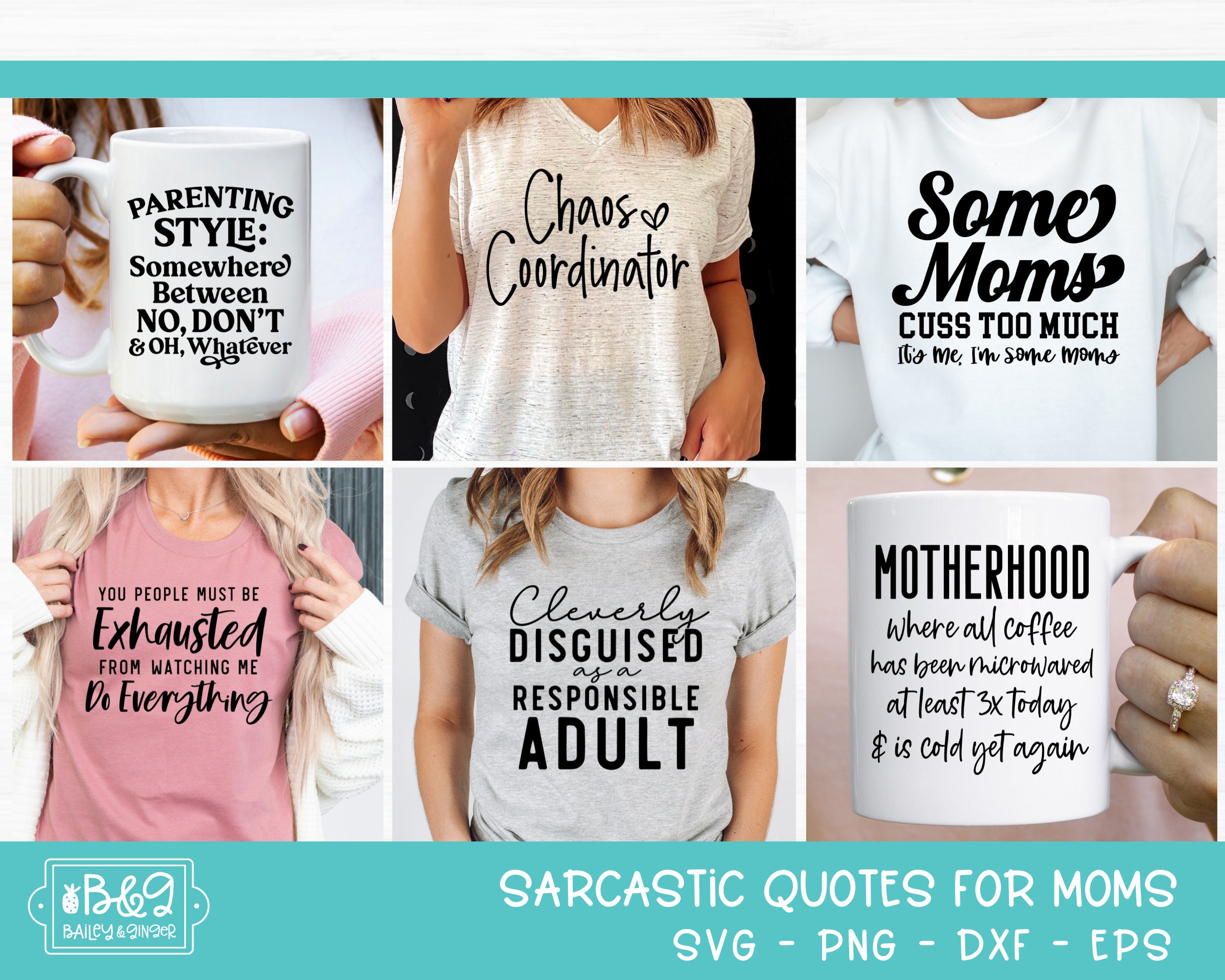 Sarcastic Mom SVG Bundle - Mom Life Sarcastic SVG Cut Files for Cricut ...