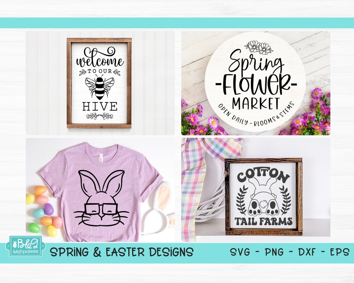 Spring & Easter SVG Bundle Designs for Spring Signs and - Etsy