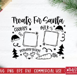 Christmas Santa Tray SVG - Treats for Santa DIY Milk and Cookies for ...