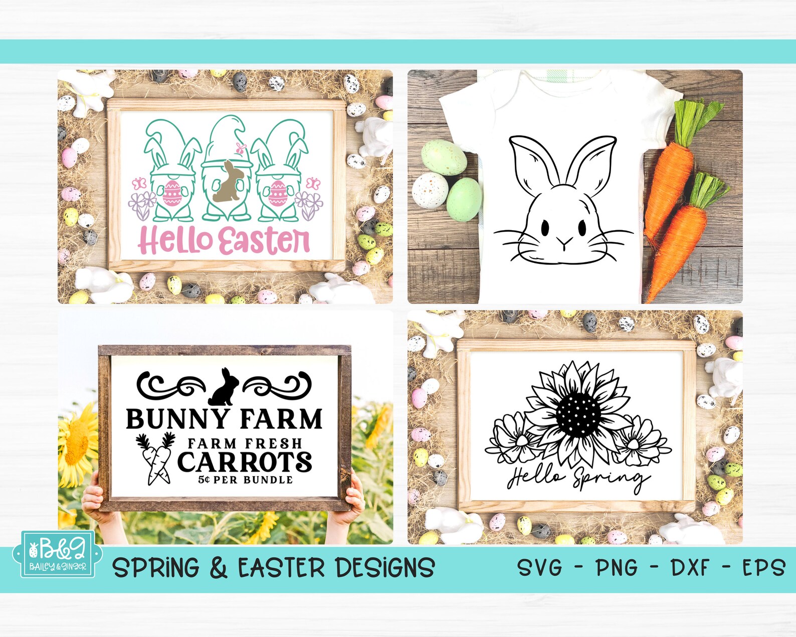 Spring & Easter SVG Bundle - Designs for Spring Signs and Easter ...