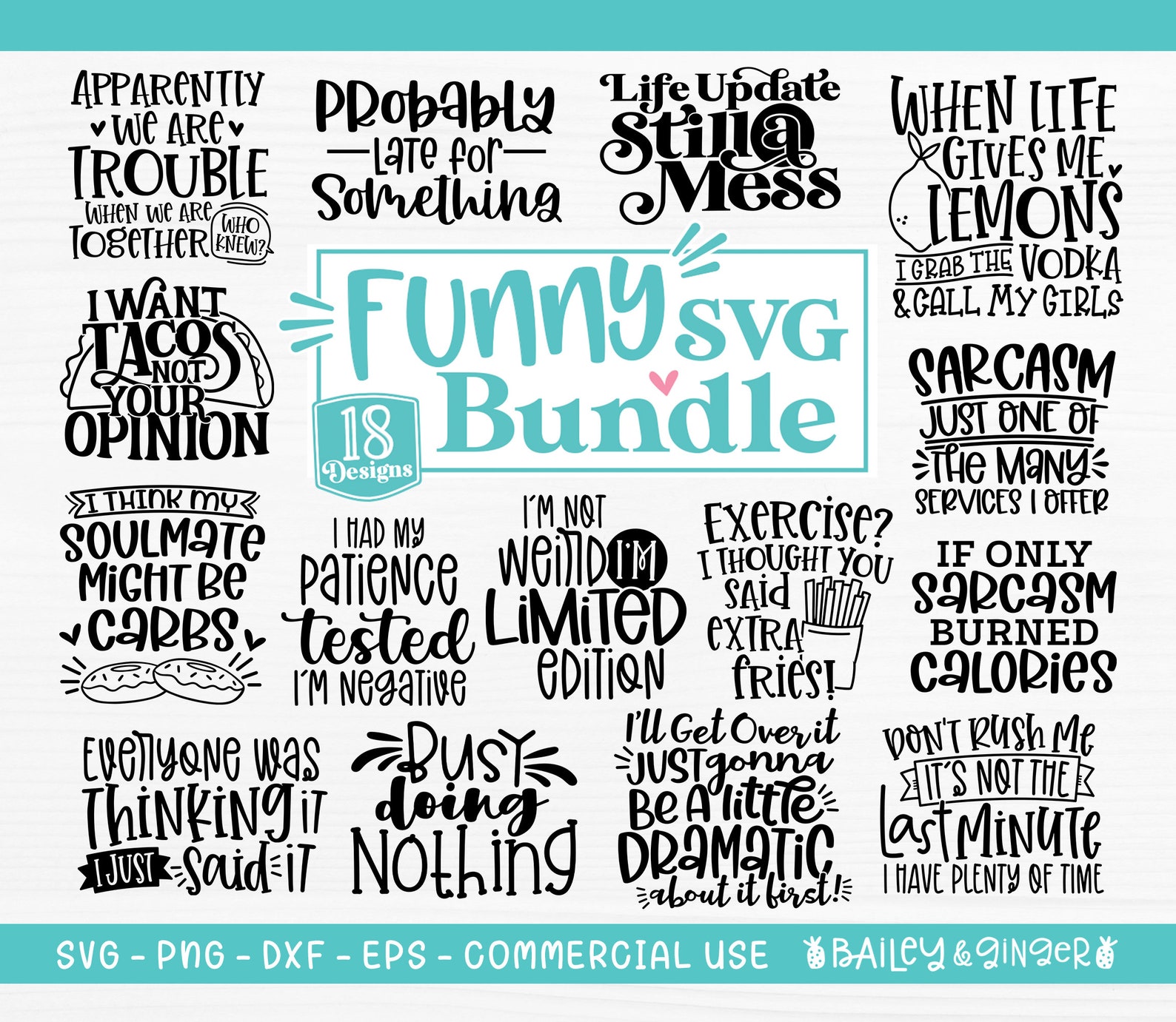 Funny SVG Bundle Funny & Sarcastic SVG Files for Cricut and - Etsy