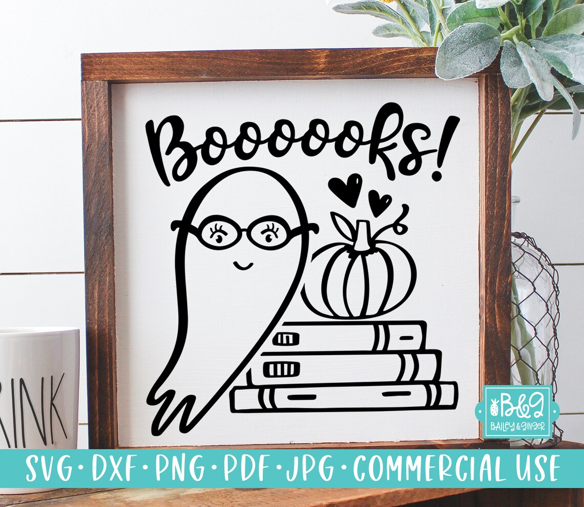 Halloween Booooks SVG Cutting File Reading Teacher English - Etsy