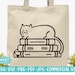Cat on Books SVG File, Stack of Books With Cat, Teacher, Reading ...