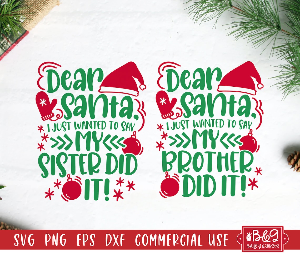 Matching Sibling Christmas Shirts SVG Cut File Set - Kids Christmas ...