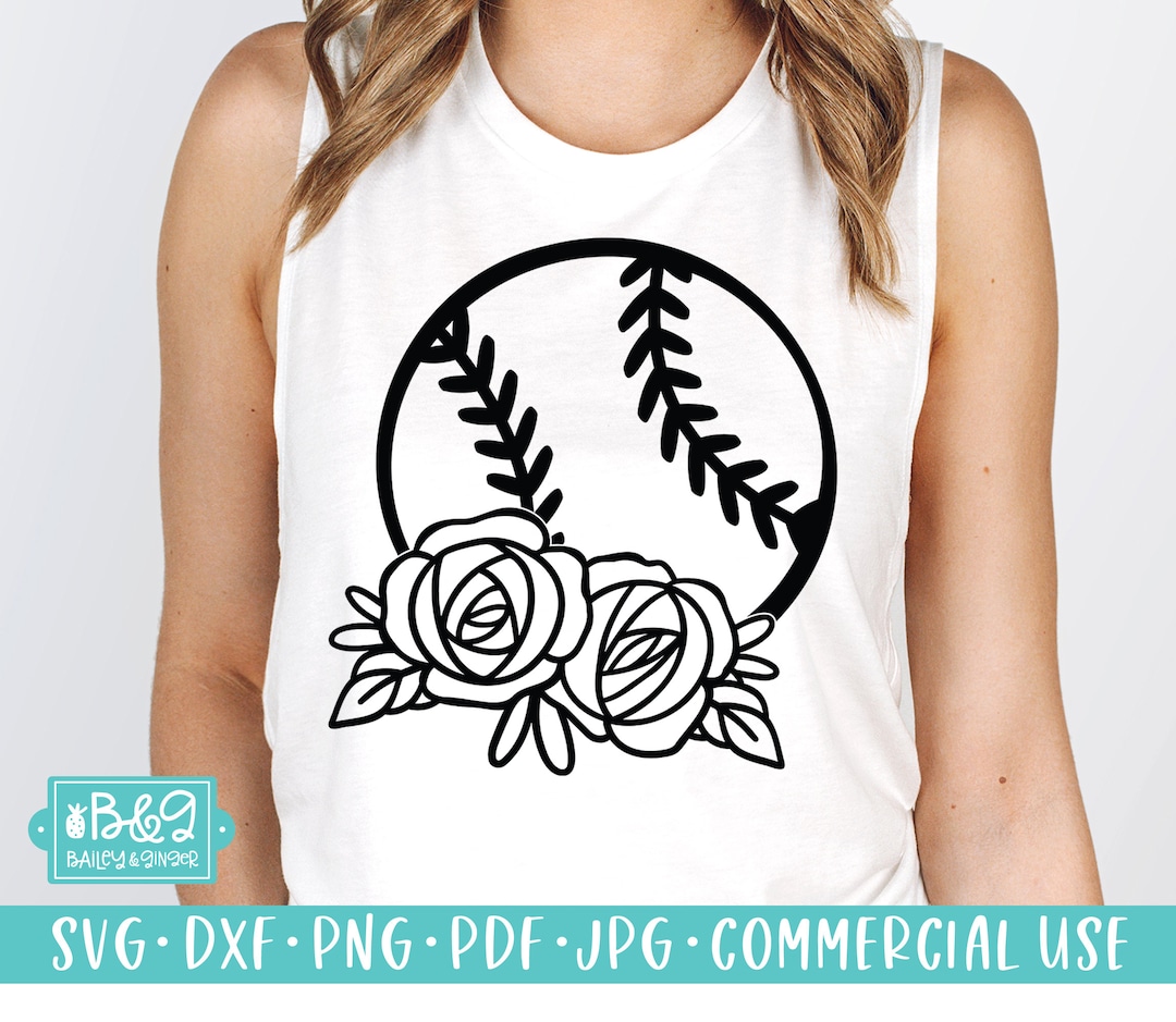 Floral Baseball SVG, Floral Softball, Cute Softball Mom or Baseball Mom ...