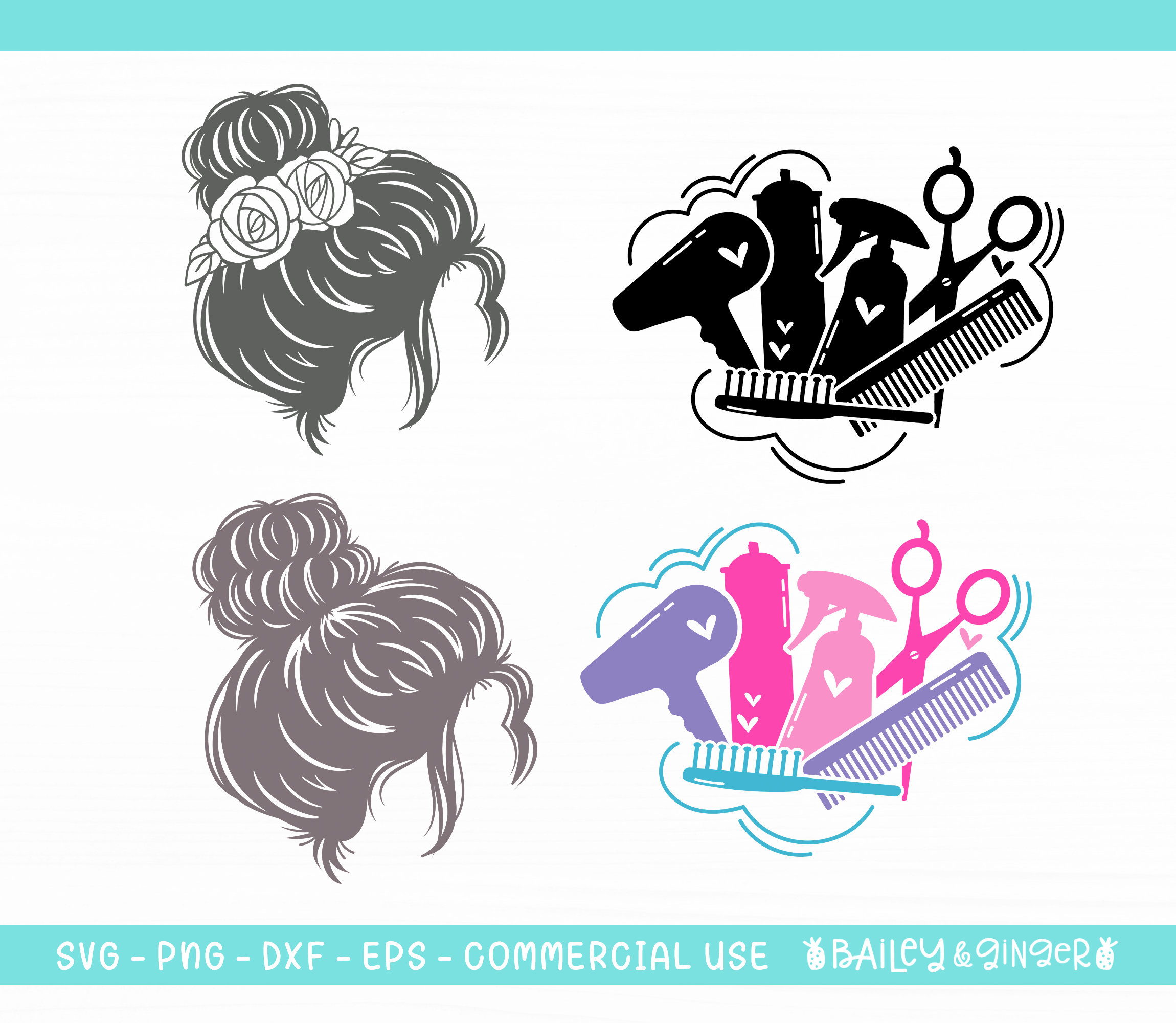 Hairdresser SVG Bundle, Hair Stylist SVG Bundle, Commercial Use SVG Cut ...
