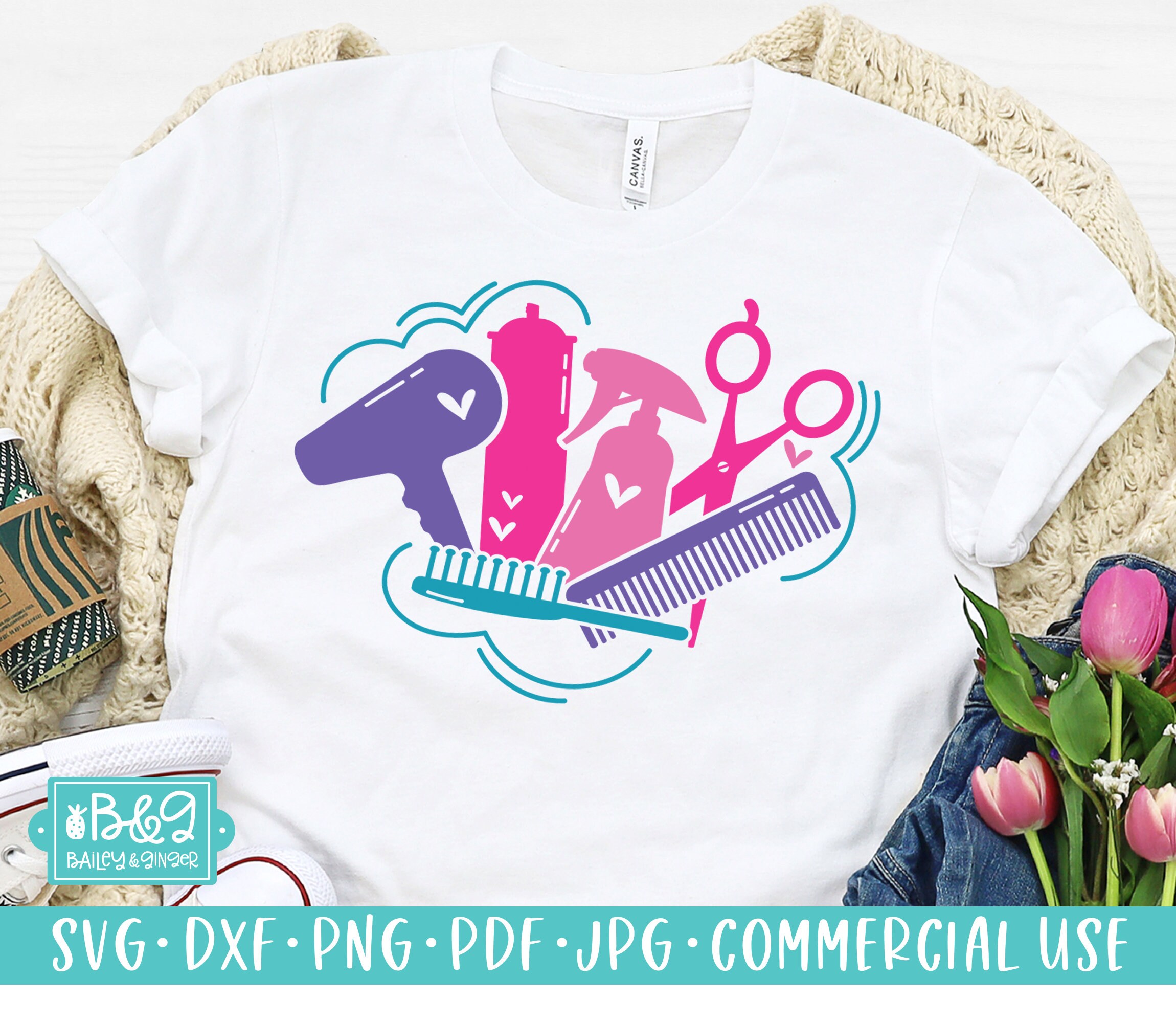 Hair Tools SVG Hairdresser SVG Hair Stylist Cut File for - Etsy