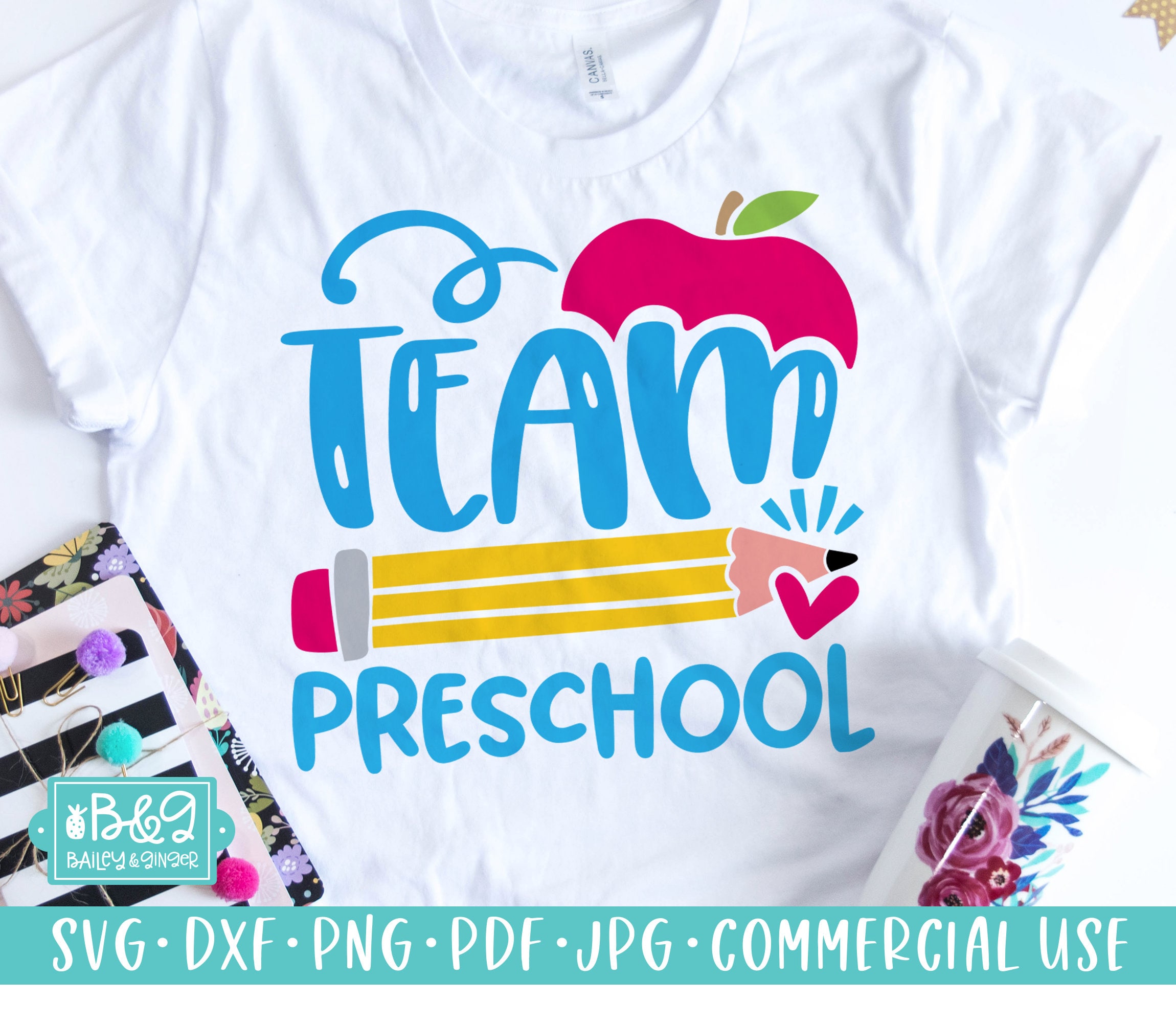Team Preschool SVG Cut File, Preschool Teacher SVG, Back to School ...