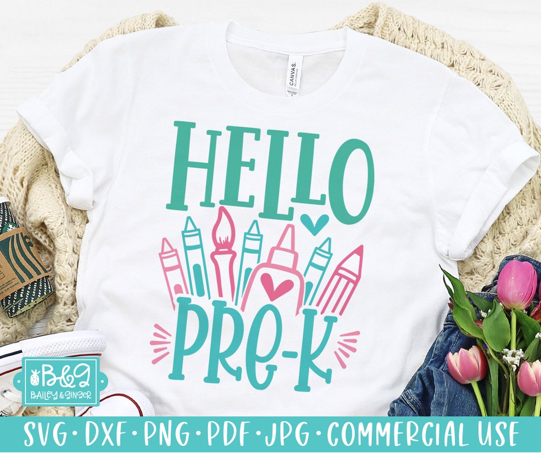 Hello Pre-k SVG, 1st Day of School, Back to School SVG for Pre-k ...