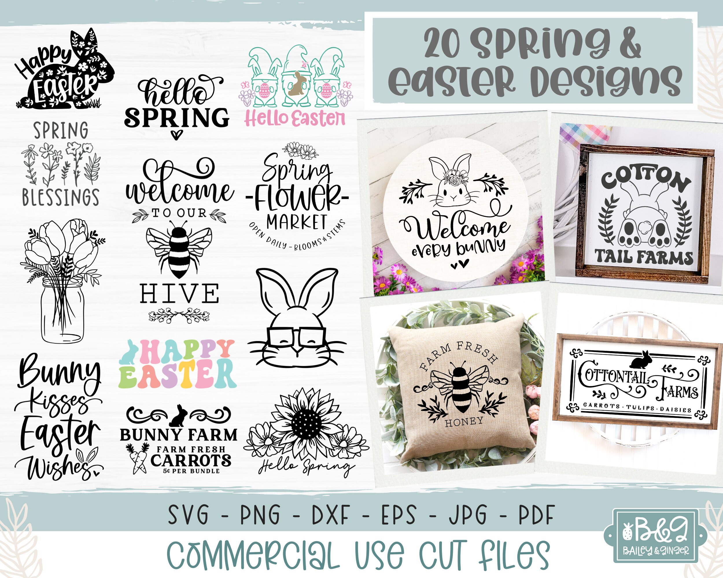 Spring & Easter SVG Bundle Designs for Spring Signs and - Etsy
