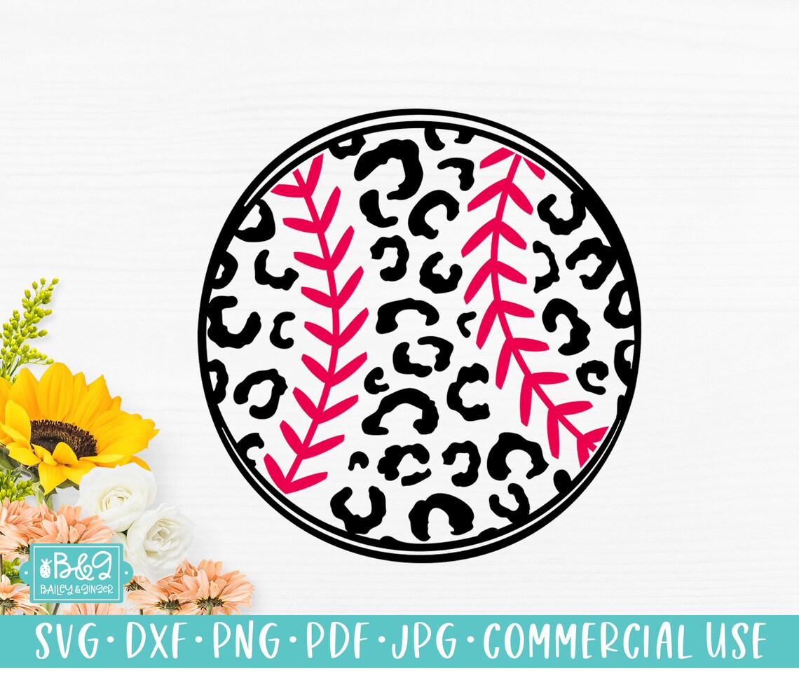 Leopard Baseball SVG Cut File, Cute Baseball SVG for Women's Shirts ...