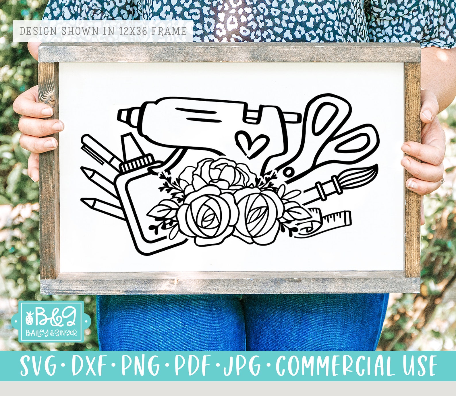 Floral Craft Tools - Crafting SVG - Glue Gun, Scissors, Paintbrush SVG ...