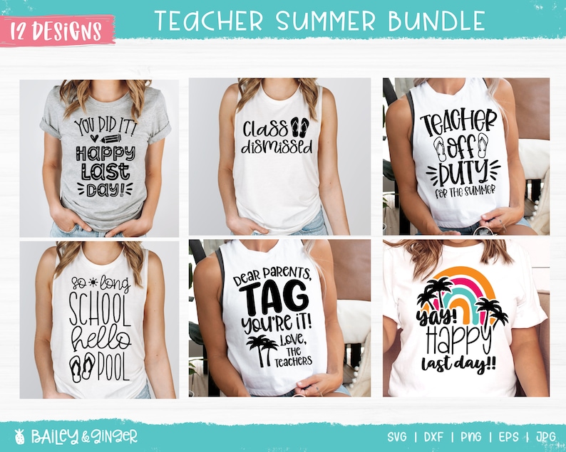 End of School Teacher SVG Cut Files for Cricut & Silhouette - Last Day ...