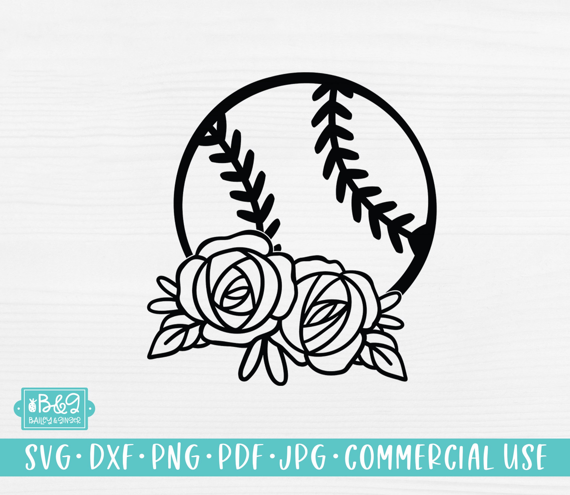 Floral Baseball SVG, Floral Softball, Cute Softball Mom or Baseball Mom ...