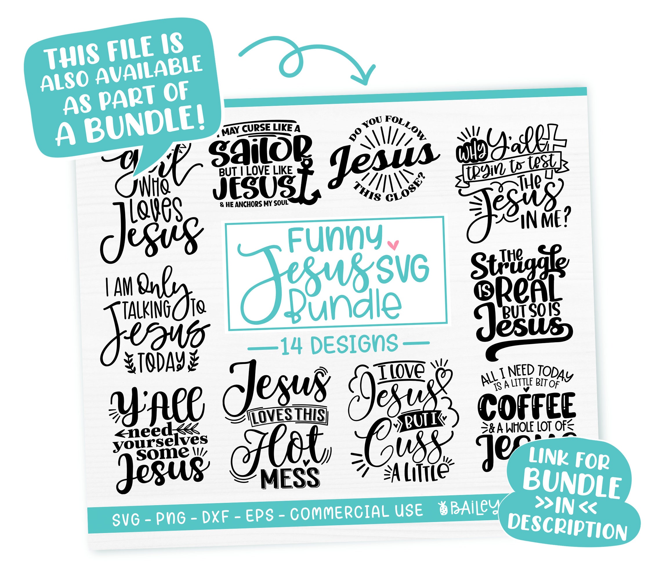 Funny Christian Jesus SVG I Love Jesus but I Cuss A Little - Etsy