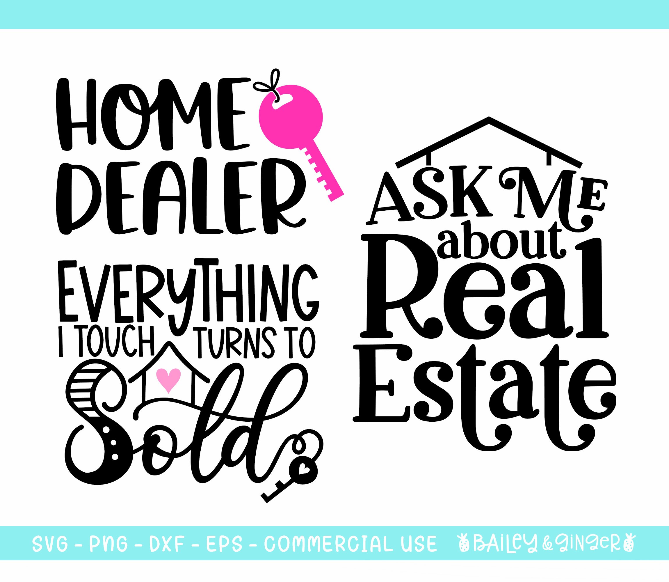 Real Estate Agent SVG Bundle SVG Cut File Bundle Commercial - Etsy