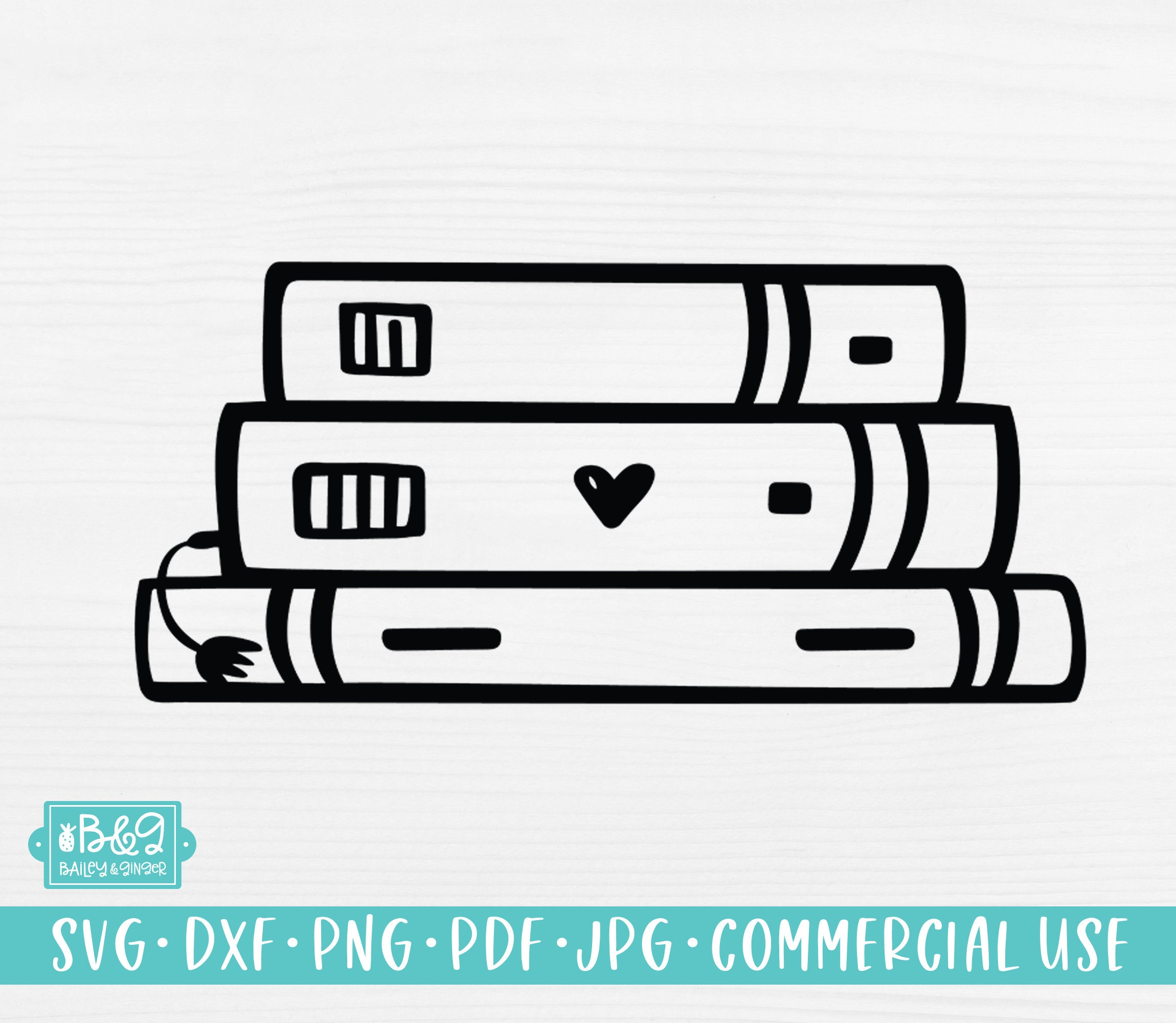 Stack of Books SVG Cut File Book Lover SVG Cut File - Etsy