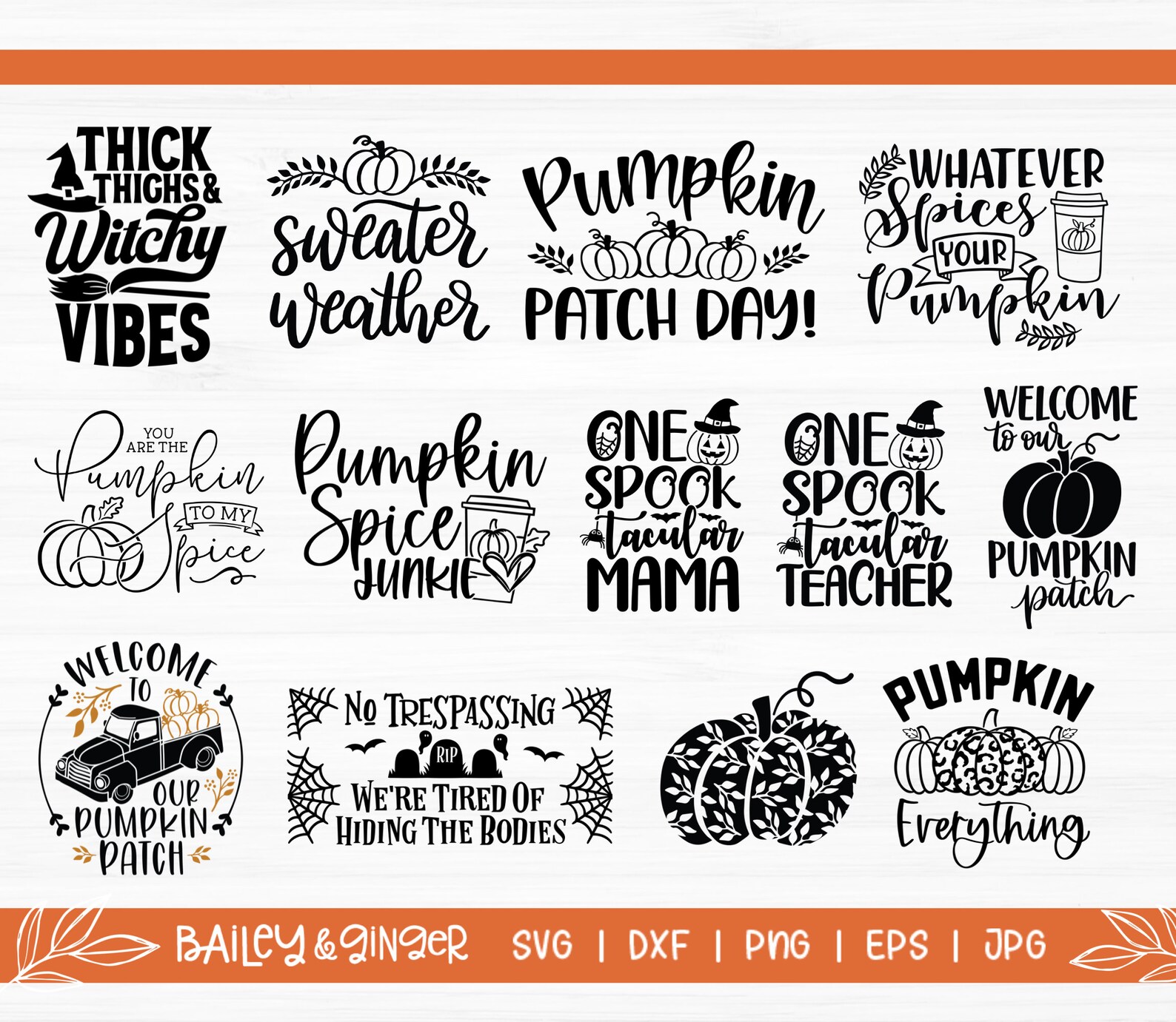 Fall & Halloween SVG Bundle Autumn SVG Cut Files Commercial | Etsy